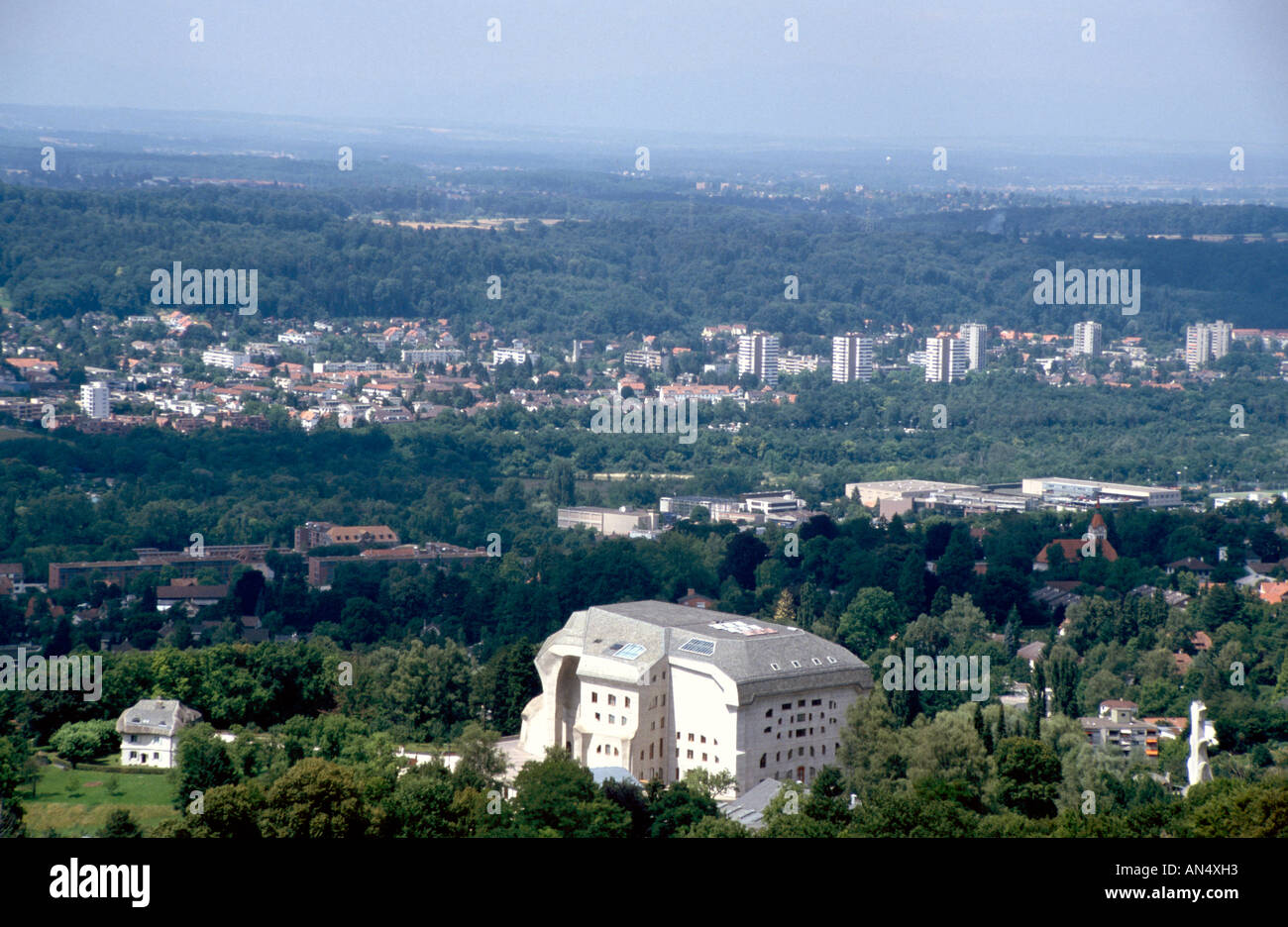 The Goetheanum Building and the surrounding countryside viewed from ...