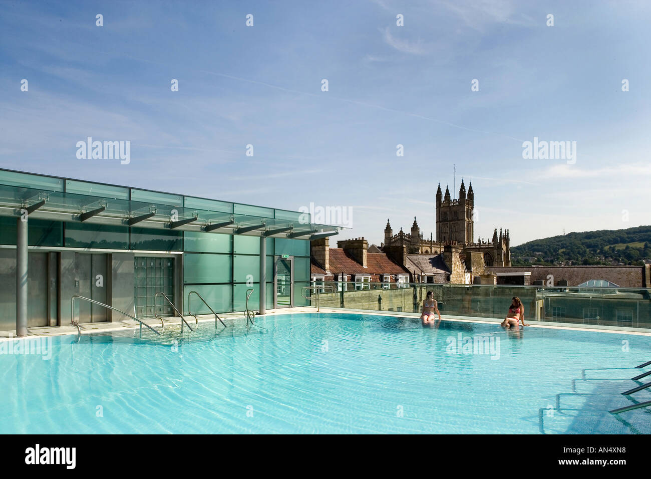 Therm' Bath Spa, 2006. Open air rooftop swimming pool. Architect ...