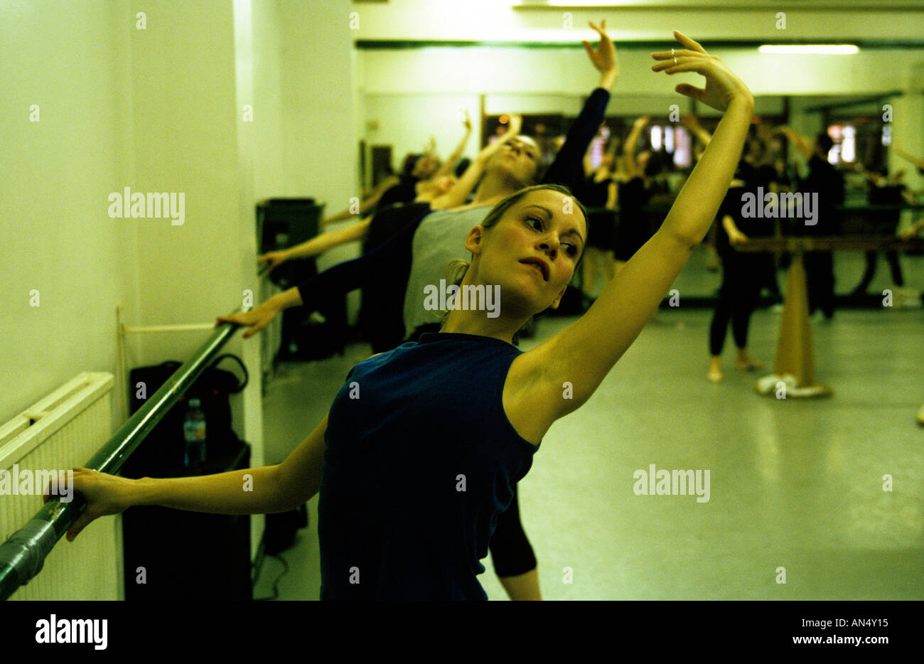 Students practising at ballet class, London, England, UK Stock Photo ...