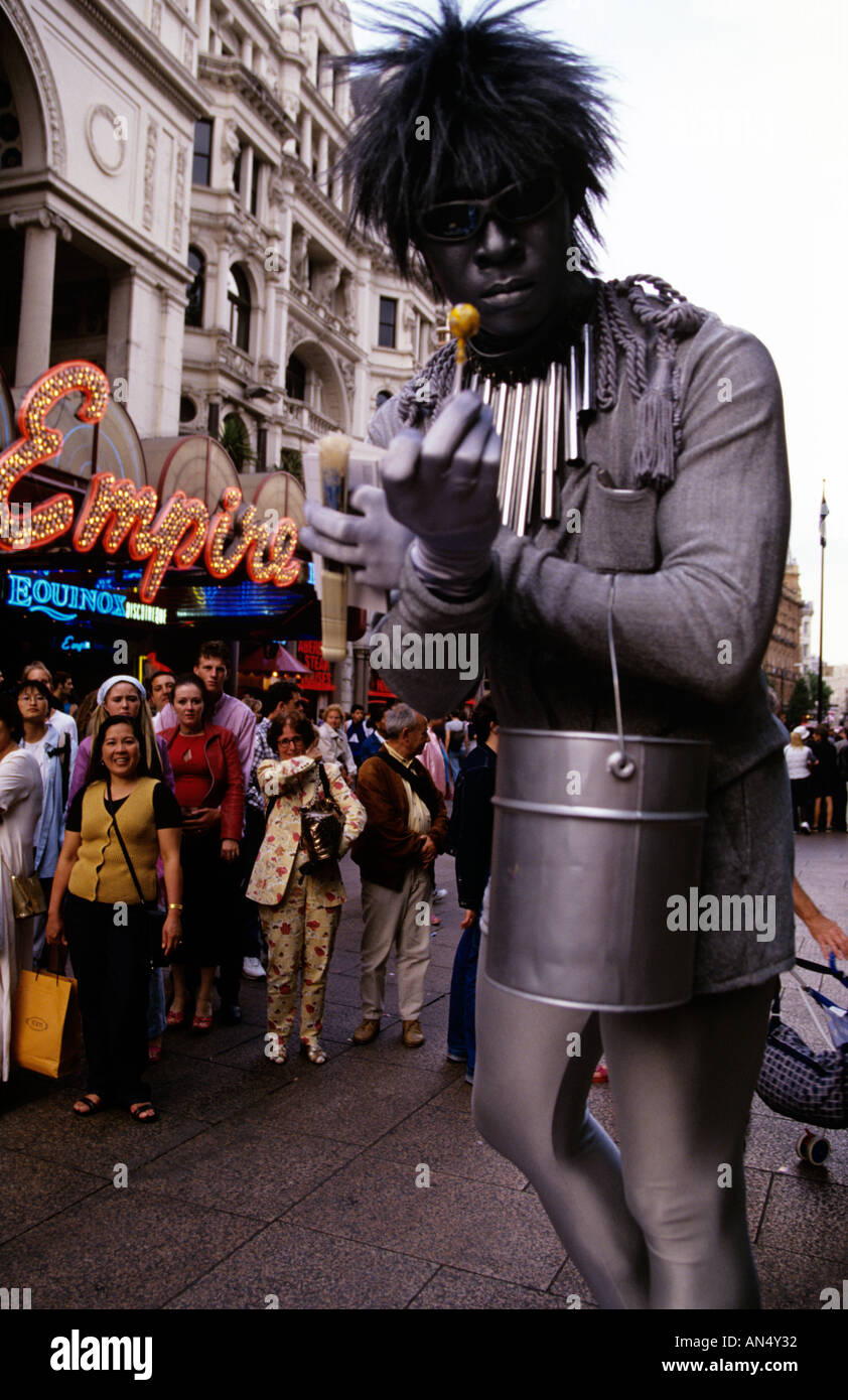 A street preformer at Leicester square London Stock Photo - Alamy