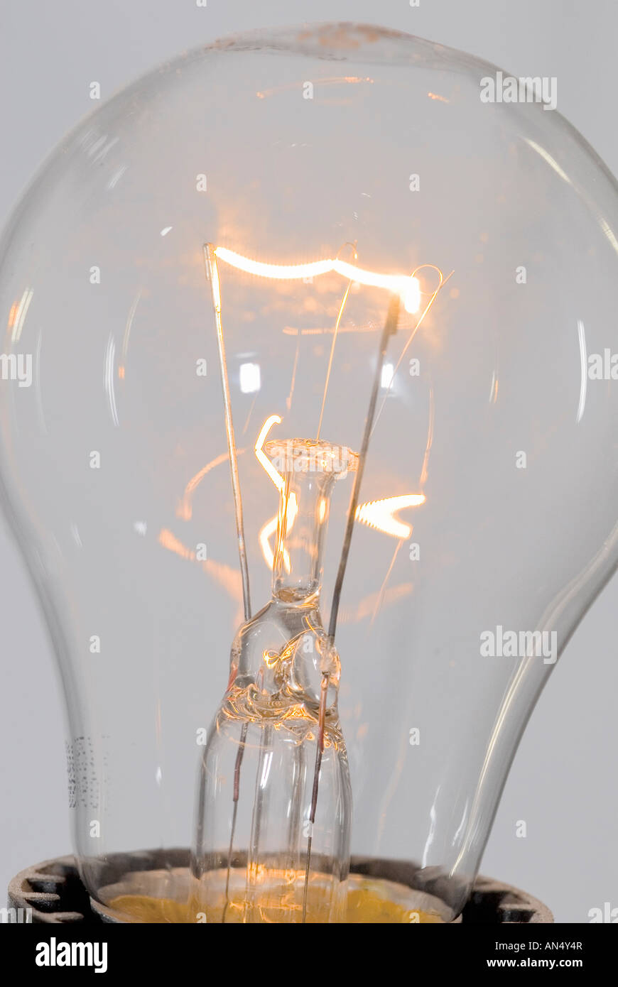 Electric light bulb showing filament Stock Photo - Alamy