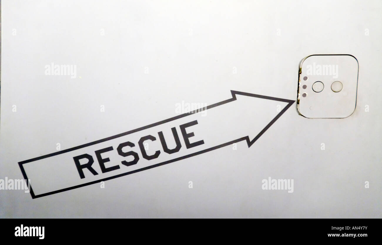 Detail of stenciled markings for Rescue on a military jet Stock Photo ...