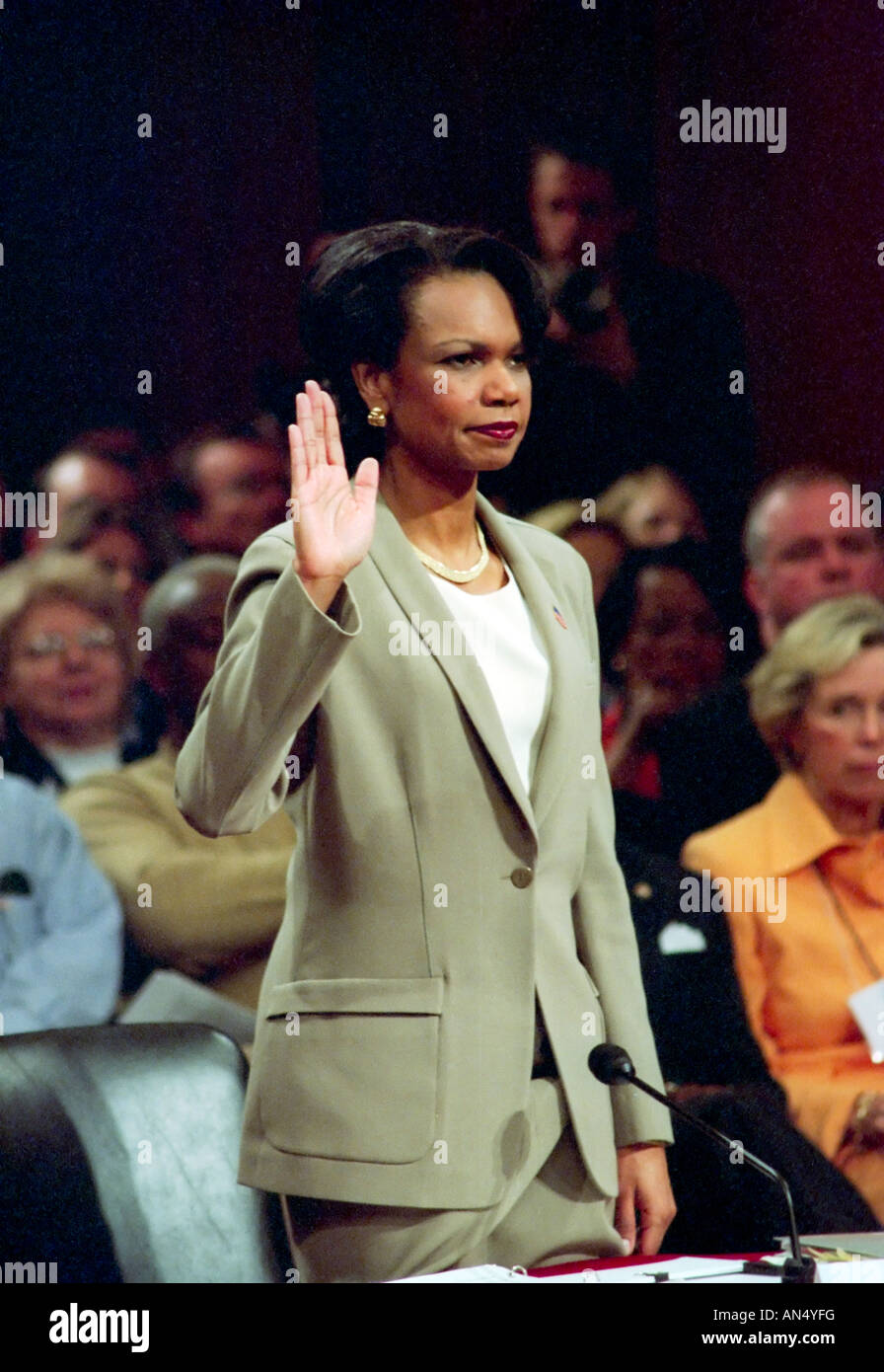 Condoleezza Rice (National Security Adviser) being sworn in before ...