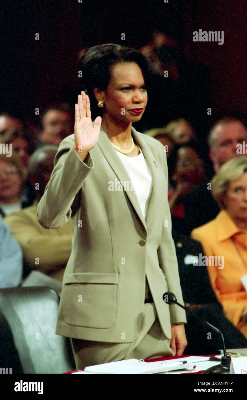 National Security Adviser Dr. Condoleezza (Condi) Rice being sworn in ...