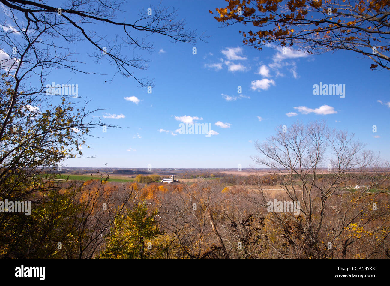 Wisconsin farmland in Dodge County viewed from the Niagara Escarpment ...