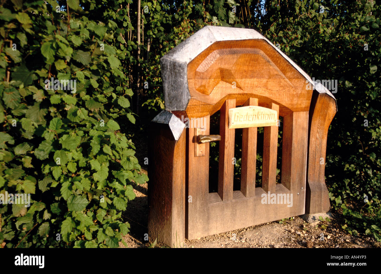 A classic design of a wooden gate in the Rudolf Steiner style Stock ...