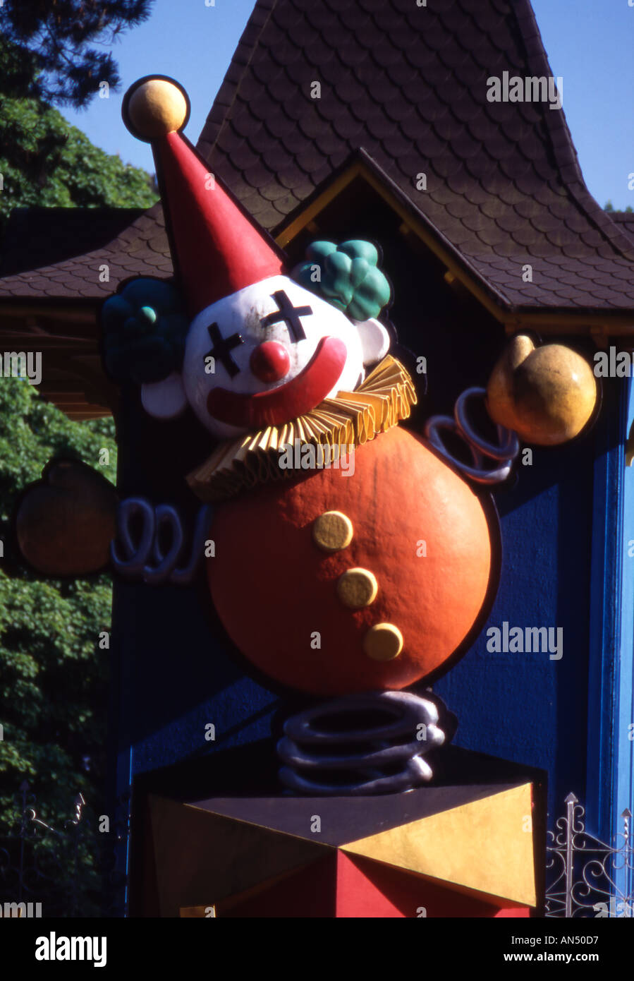 Clown model at Alton Towers Stock Photo - Alamy