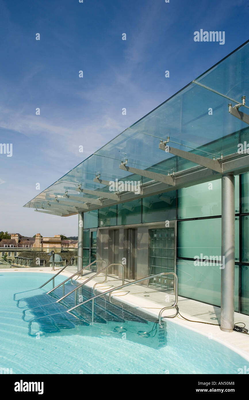 Therm' Bath Spa, 2006. Open air rooftop swimming pool canopy. Architect ...