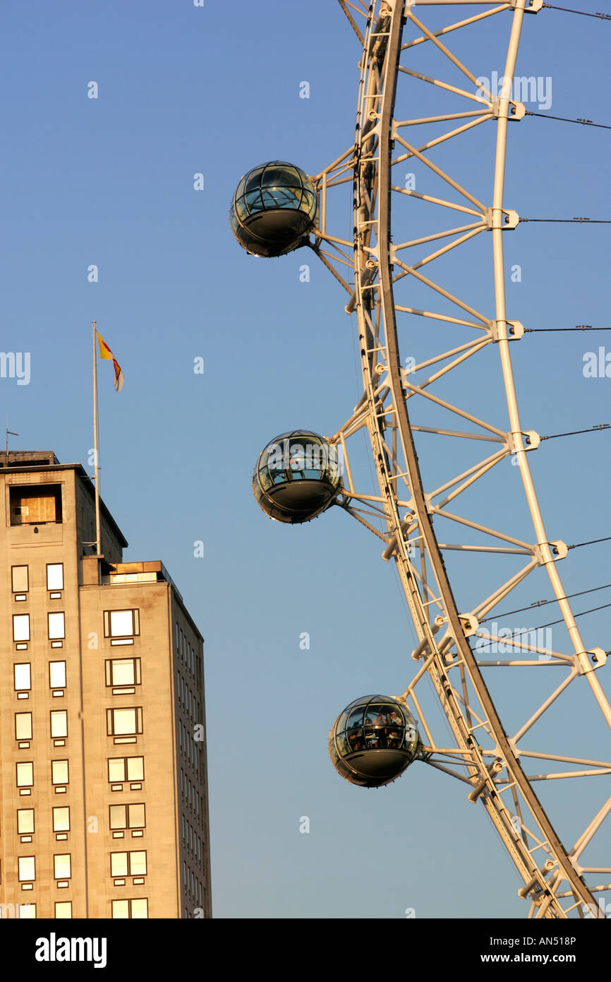 The London Eye with the Shell building in the background Stock Photo ...