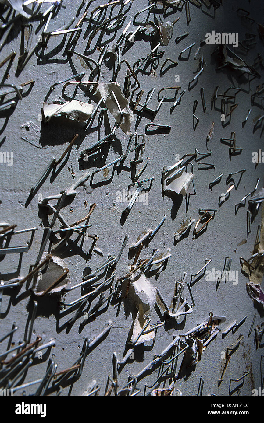 Staples in the wall Stock Photo - Alamy