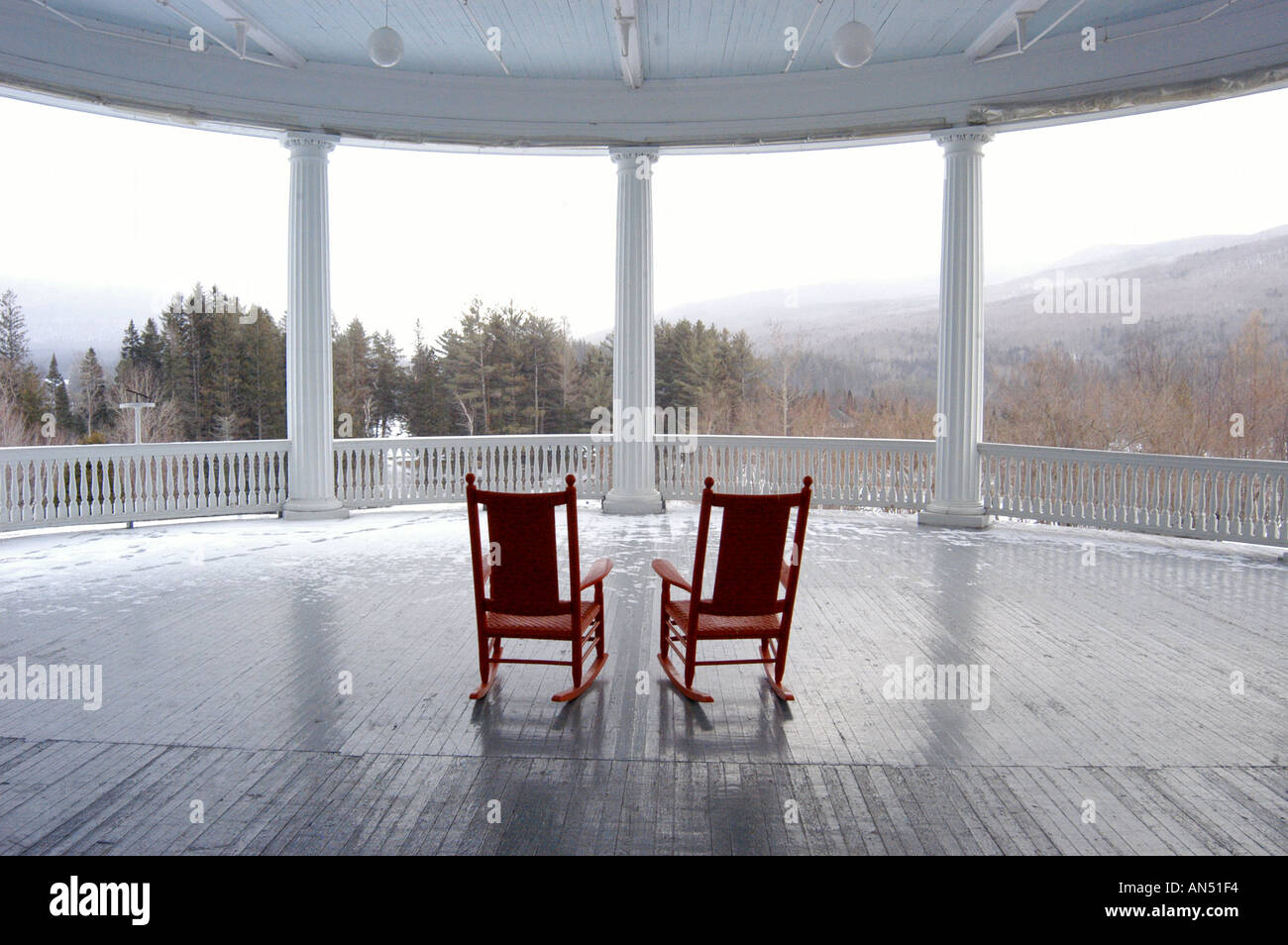 Terrace with rocking chairs hi-res stock photography and images - Alamy