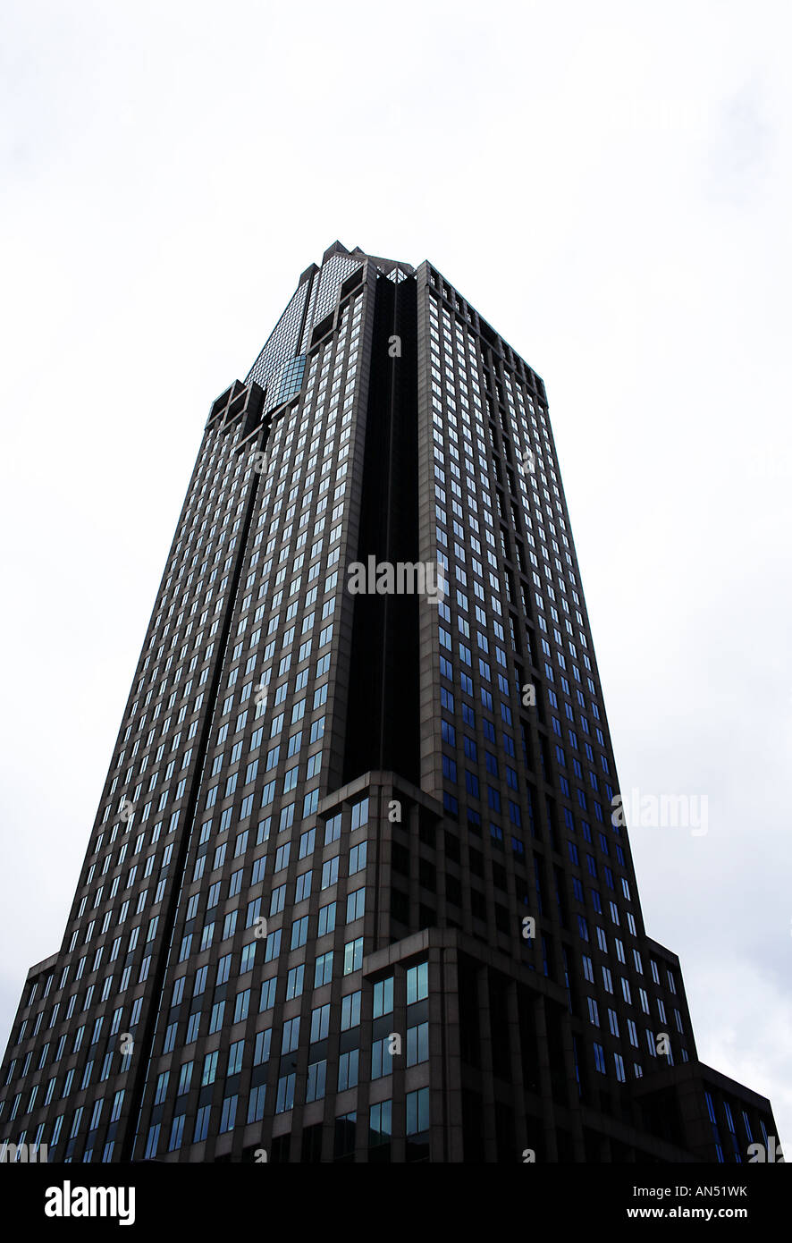 A dynamic upward angle view of a skyscraper in Montreal Canada Stock ...