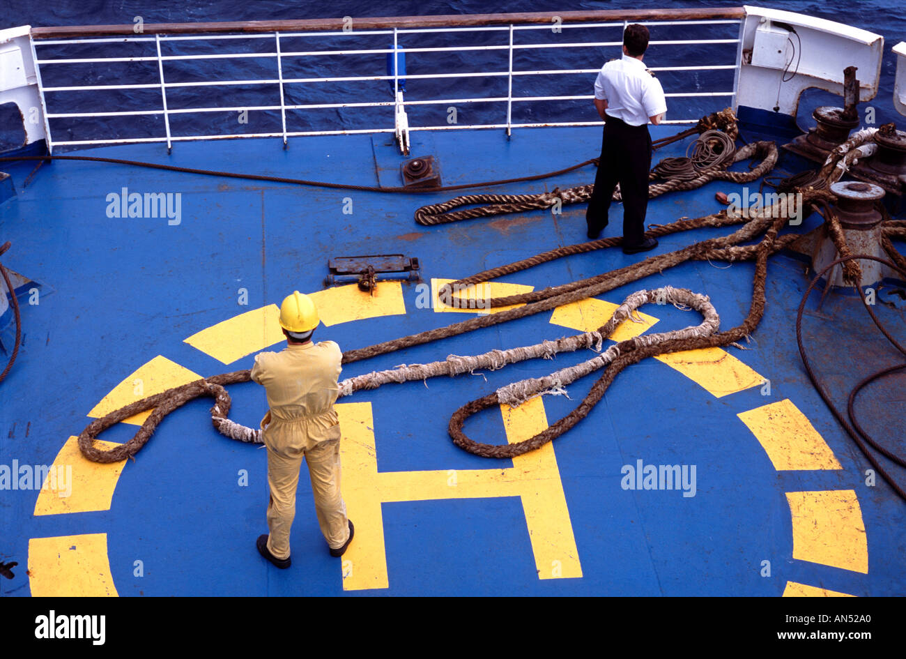 Heliport on a ship Stock Photo - Alamy