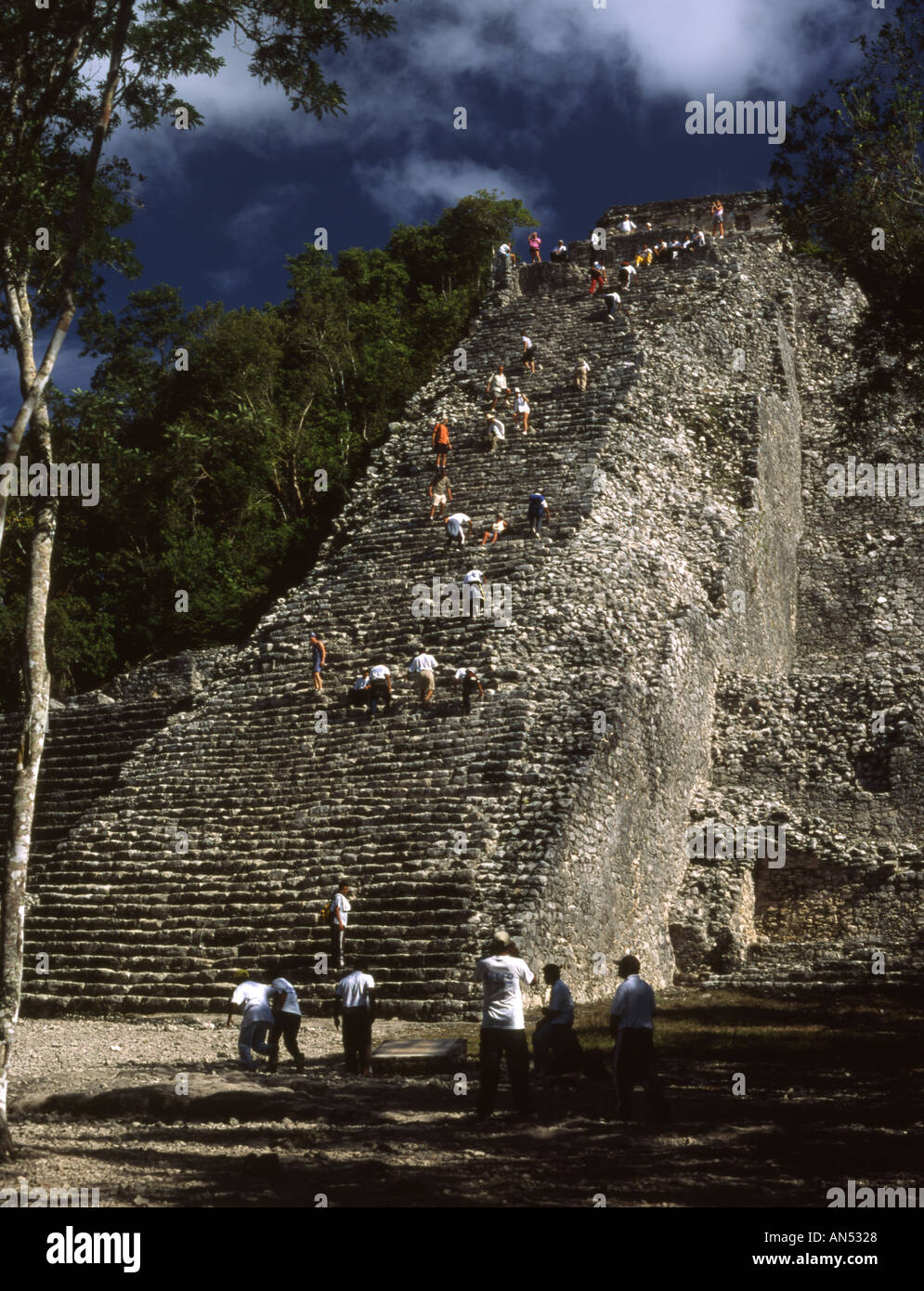 Mexico Yucatan Coba Great pyramid Stock Photo - Alamy