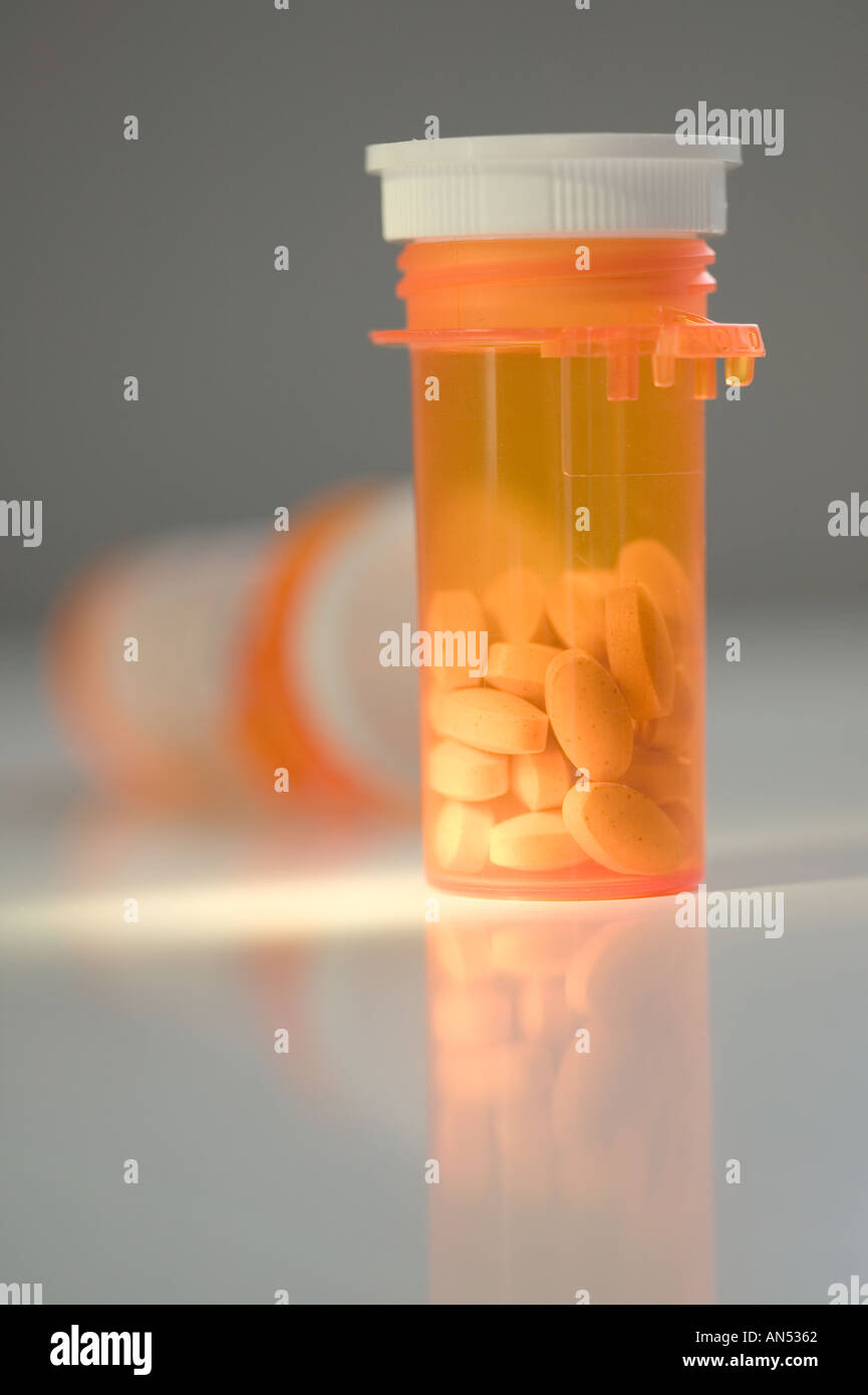 Closeup of prescription pill bottles Stock Photo - Alamy