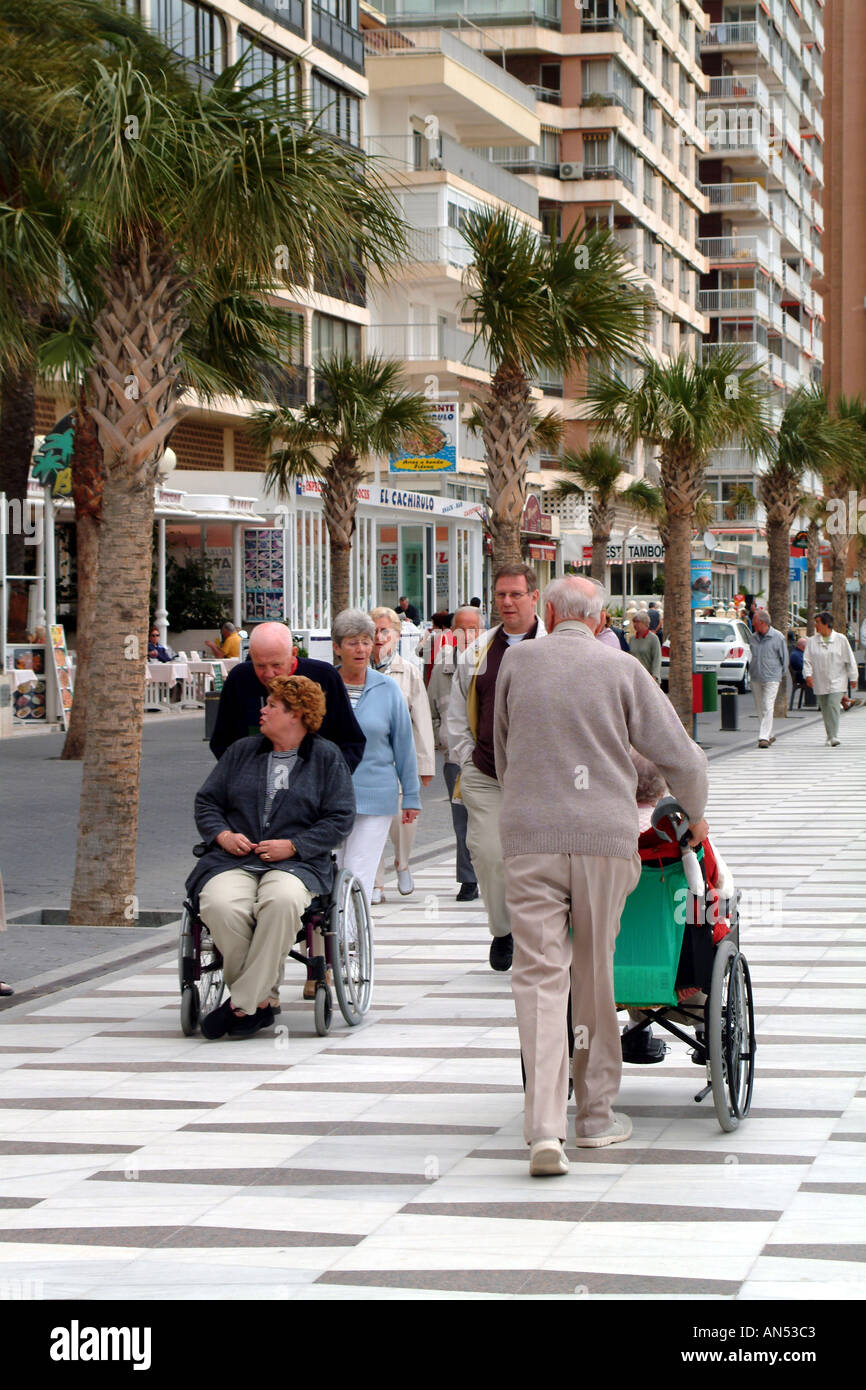 Wheelchair Users on the Promenade in Benidorm Spain Espana Stock Photo ...