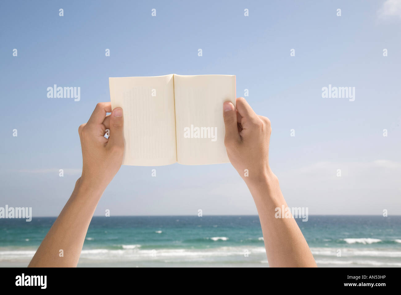Hands holding up a book Stock Photo - Alamy