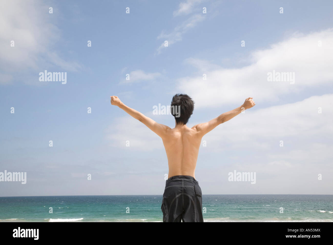 Back figure of Japanese man Stock Photo - Alamy