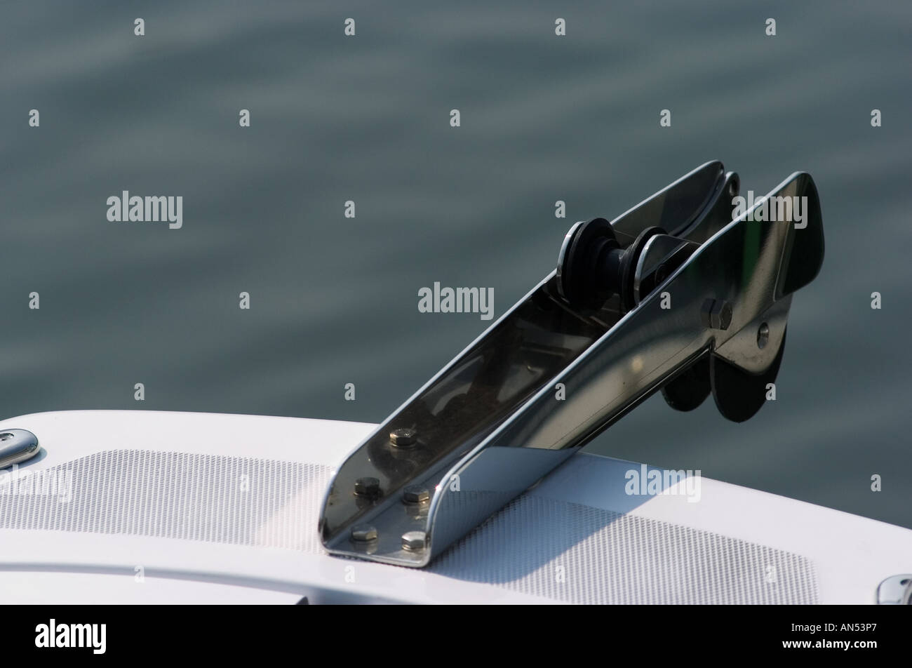 detail of anchor caster in boat Stock Photo - Alamy