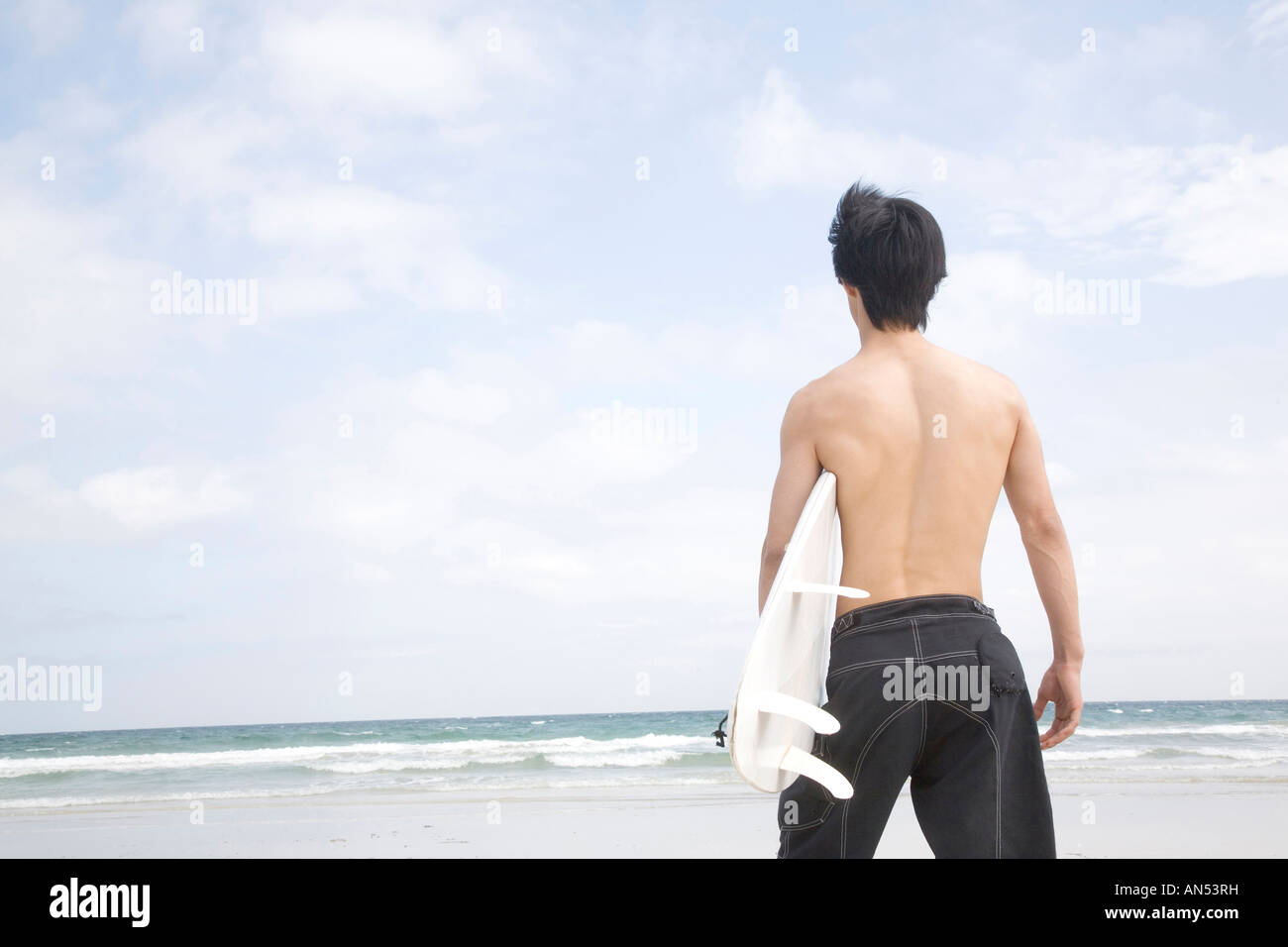 Back figure of Japanese man Stock Photo - Alamy