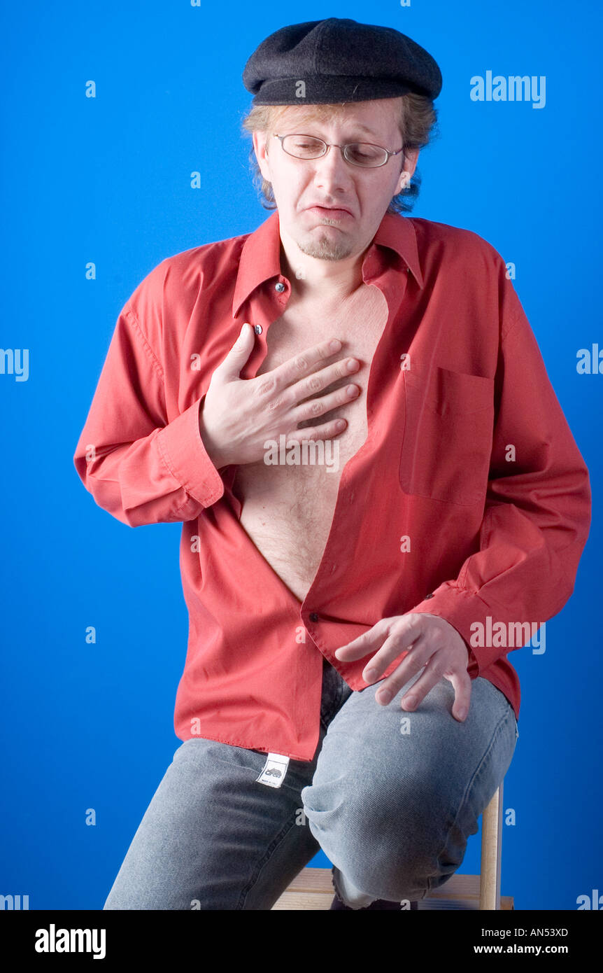 guilty man on ladder Stock Photo - Alamy