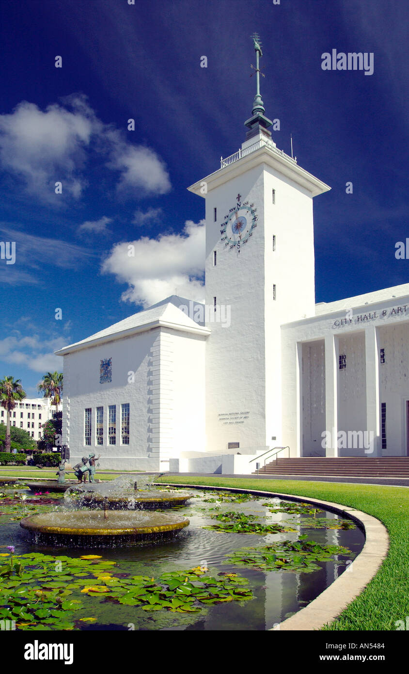 Hamilton Bermuda City Hall and Arts Center front entrance Stock Photo ...