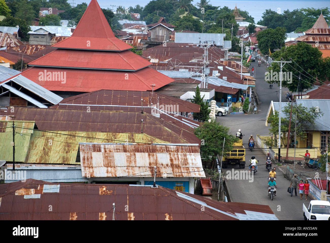 town view from Benteng Tolukko, kota ternate, maluku, indonesia Stock ...