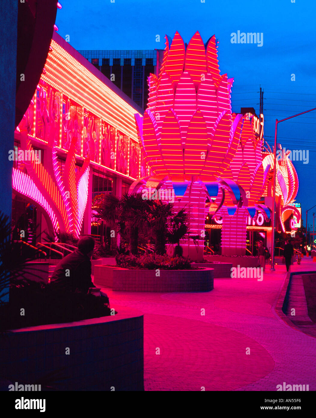 Dawn on the Strip in Las Vegas Flamingo Casino Stock Photo - Alamy