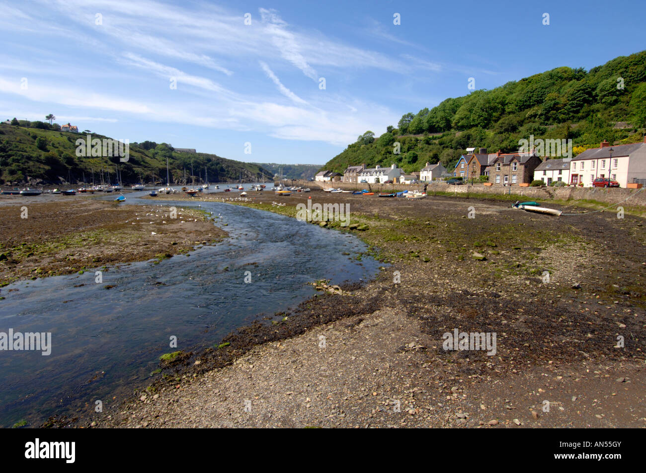 River Gwaun at Lower Fishguard Harbour, Pembrokeshire, Wales Stock ...