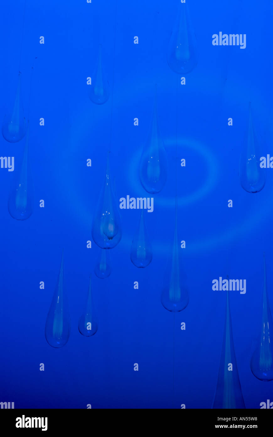 blue background with dripping water Stock Photo - Alamy