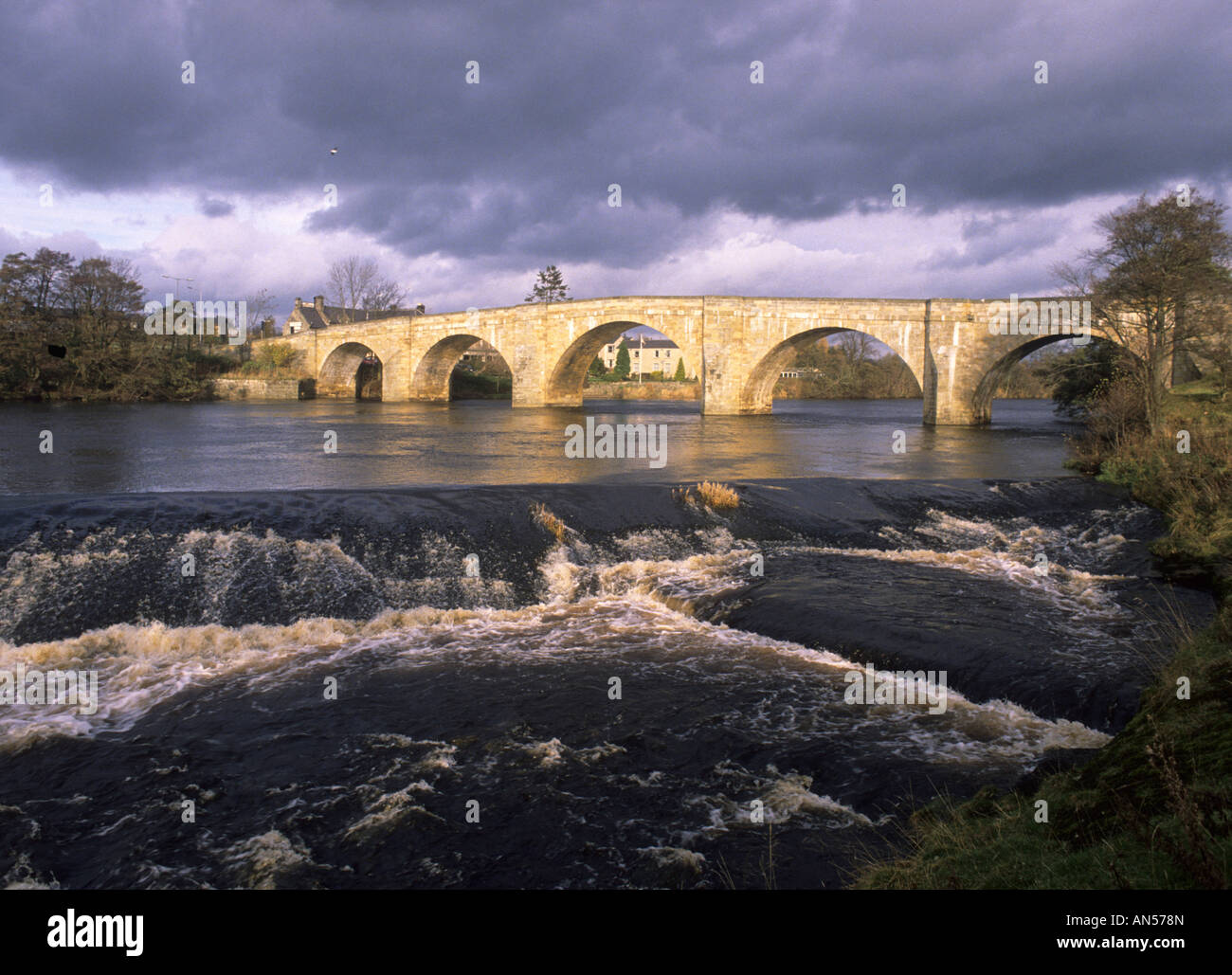 Chollerford Bridge River North Tyne Northumberland Stock Photo - Alamy