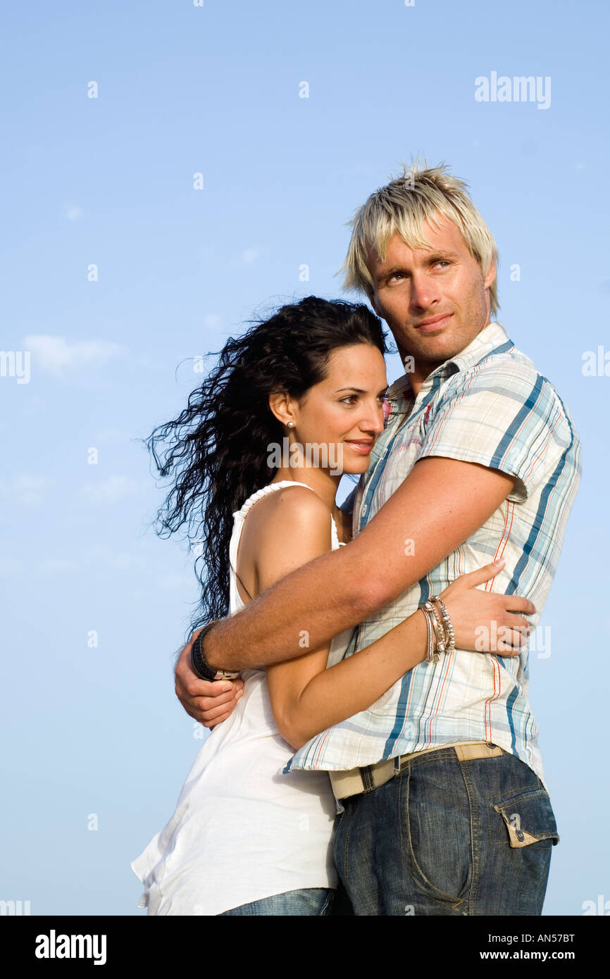 Man and Woman embraced together Stock Photo - Alamy
