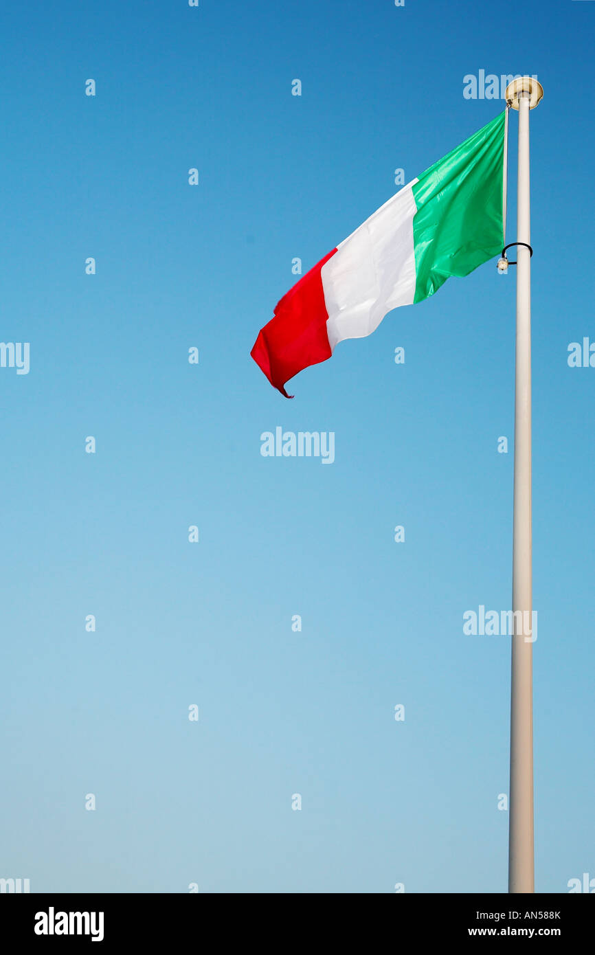 Italian flag blowing in the wind Stock Photo - Alamy