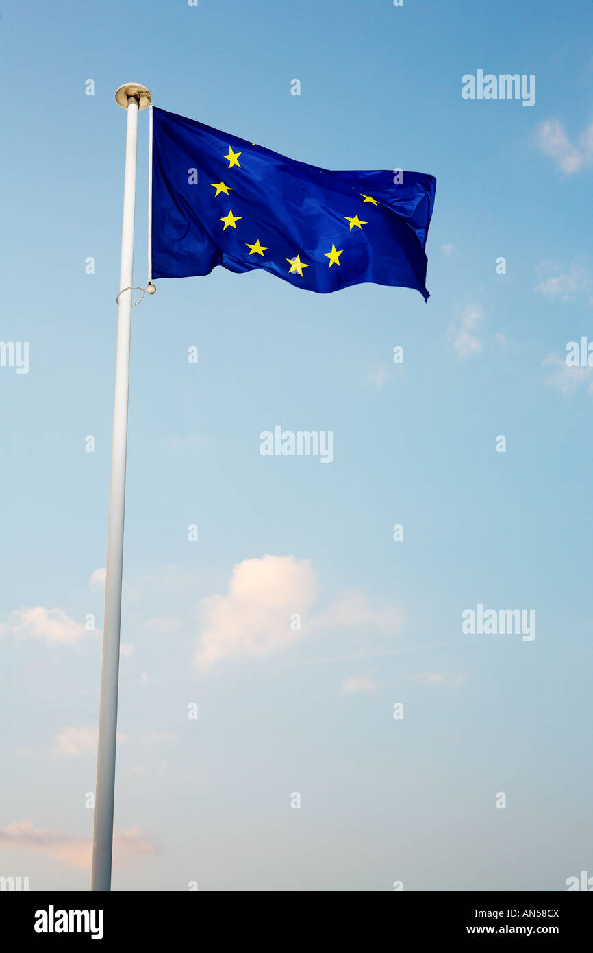 The blue European Union flag Stock Photo - Alamy