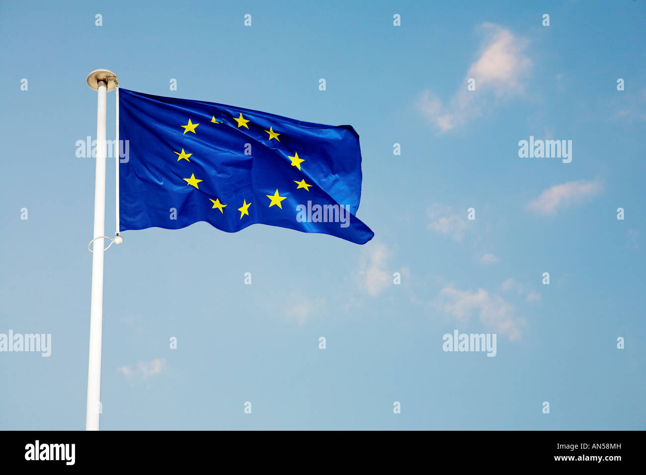 The blue European Union flag Stock Photo - Alamy
