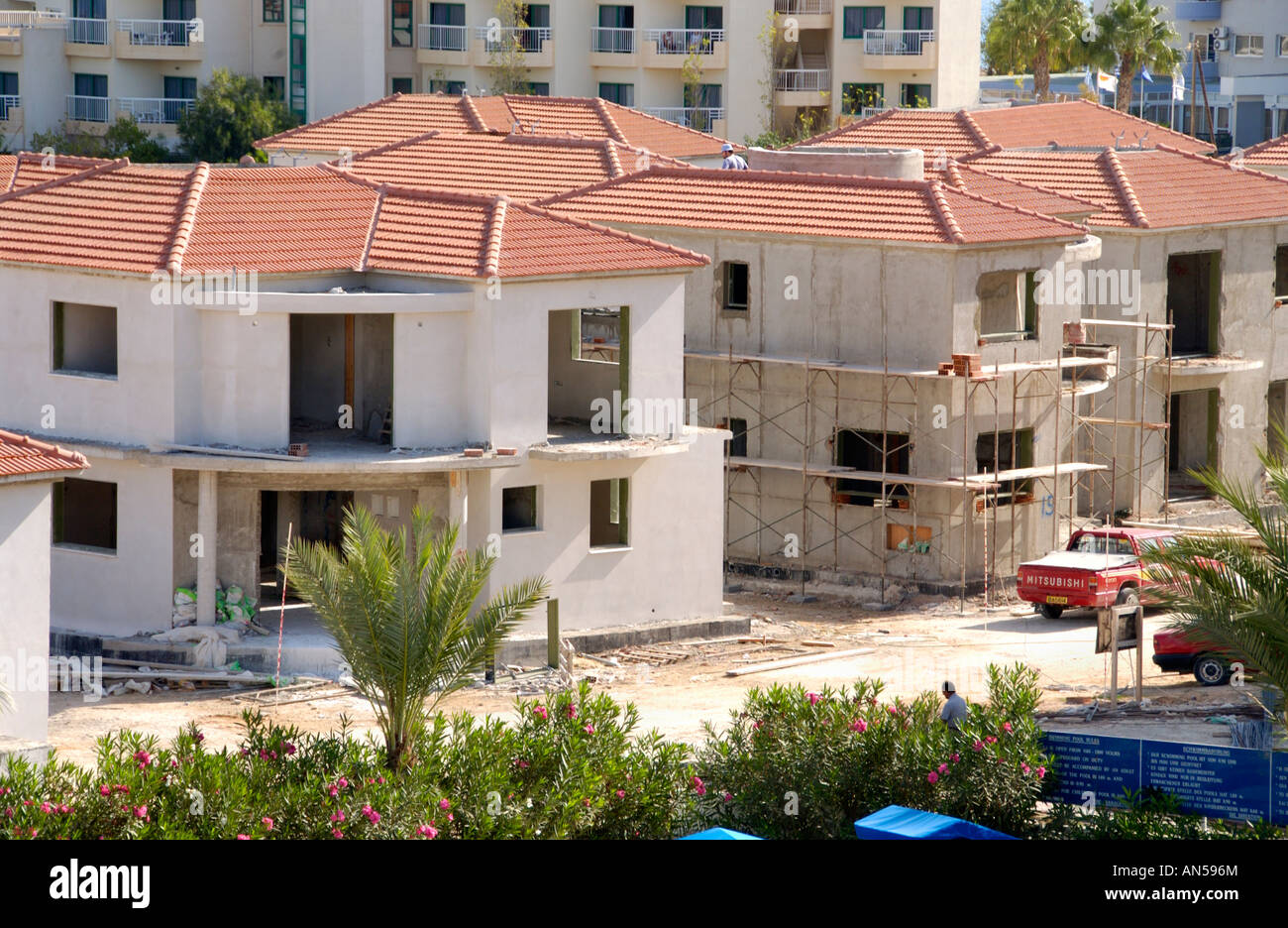 Houses under construction at Pernera Cyprus EU Stock Photo - Alamy