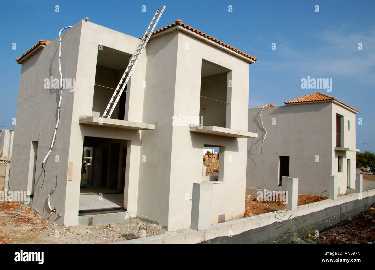 Detached house under construction at Pernera Cyprus EU Stock Photo - Alamy