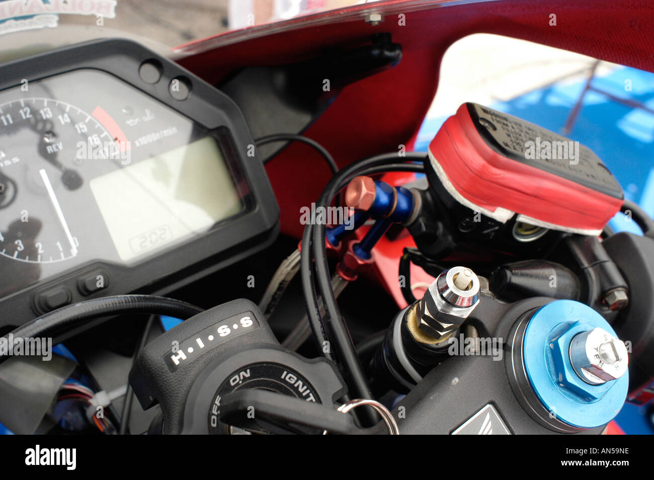 cockpit closeup in racing bike Stock Photo - Alamy