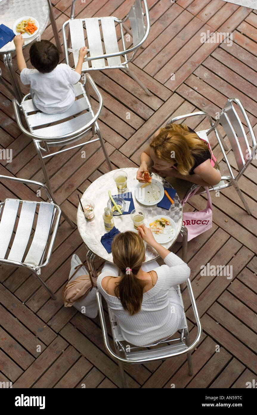 girls eating during happy hour from above Stock Photo - Alamy