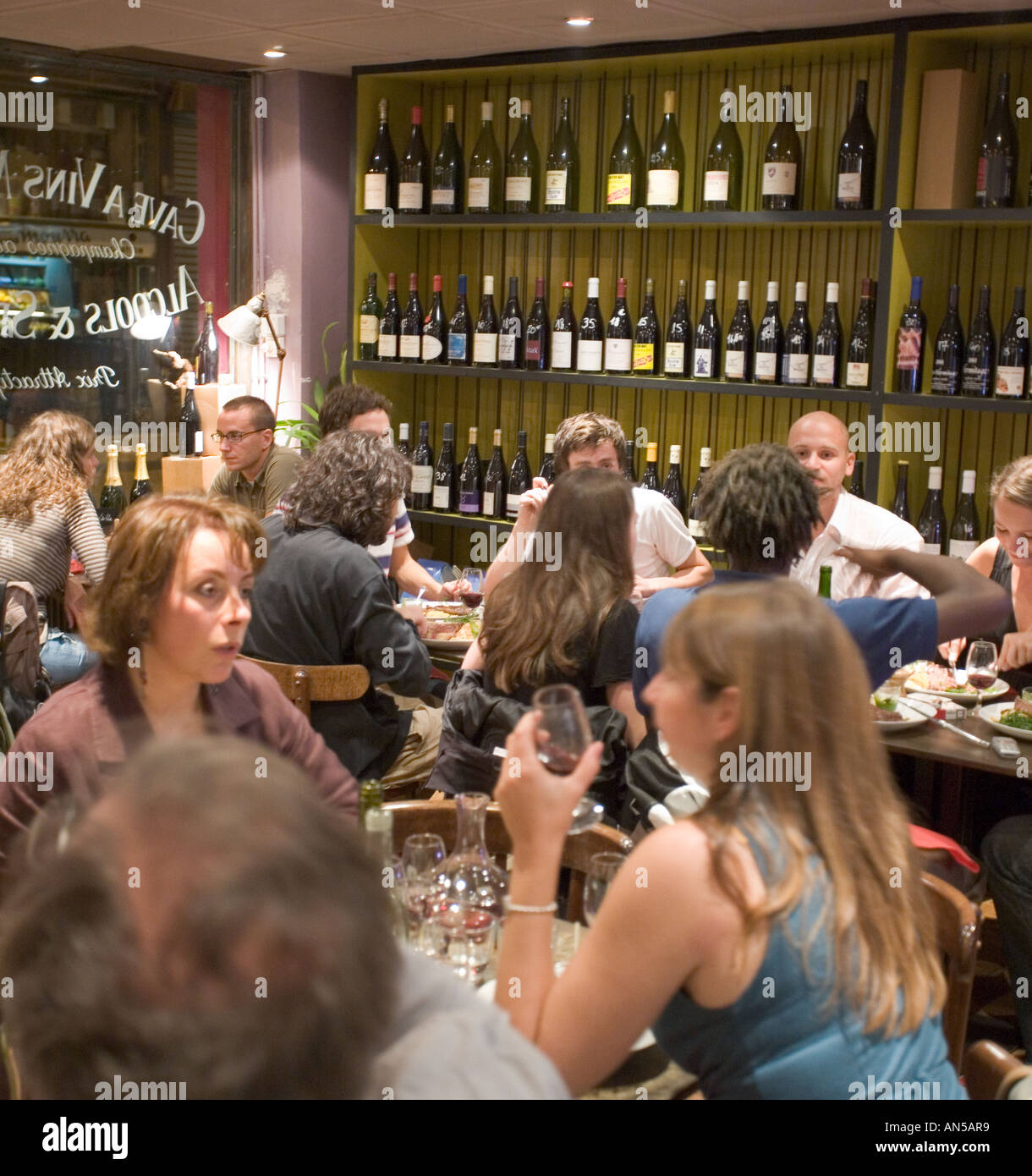 people chilling out in brasserie Stock Photo - Alamy