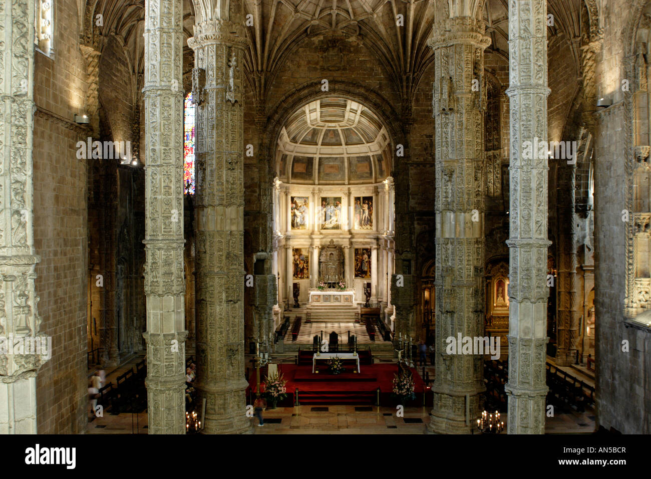 Interior of Church of Santa Maria in 16th century Monastery Mosteiro ...