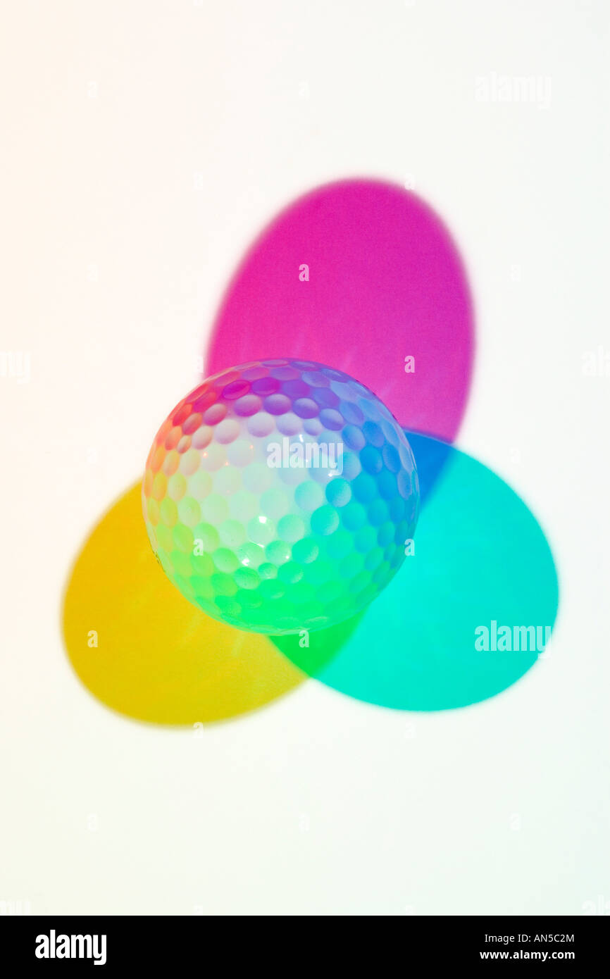 three colors and a golf ball Stock Photo - Alamy