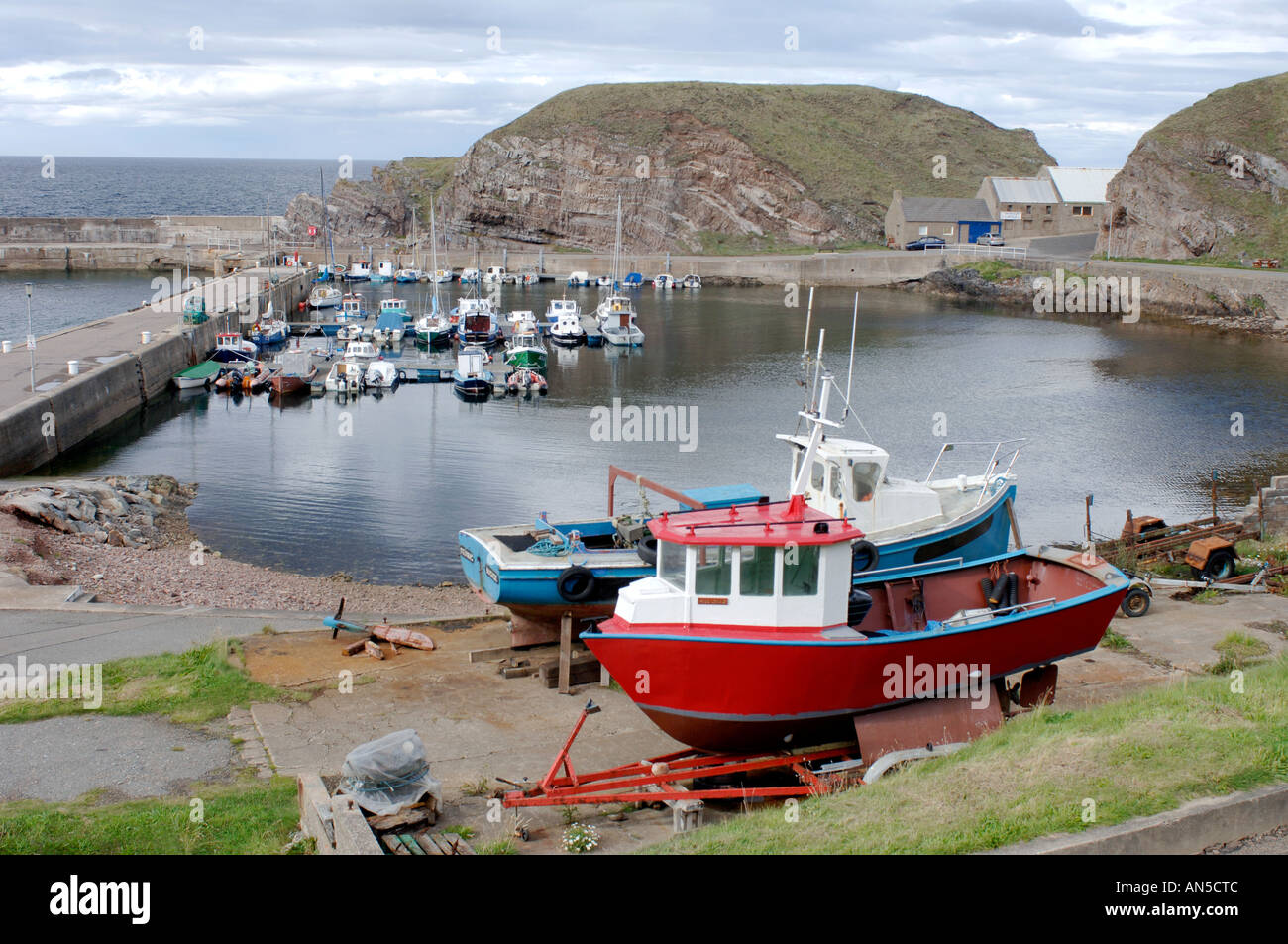 Portknockie Harbour North East Aberdeenshire, Grampian. Scotland. XPL ...