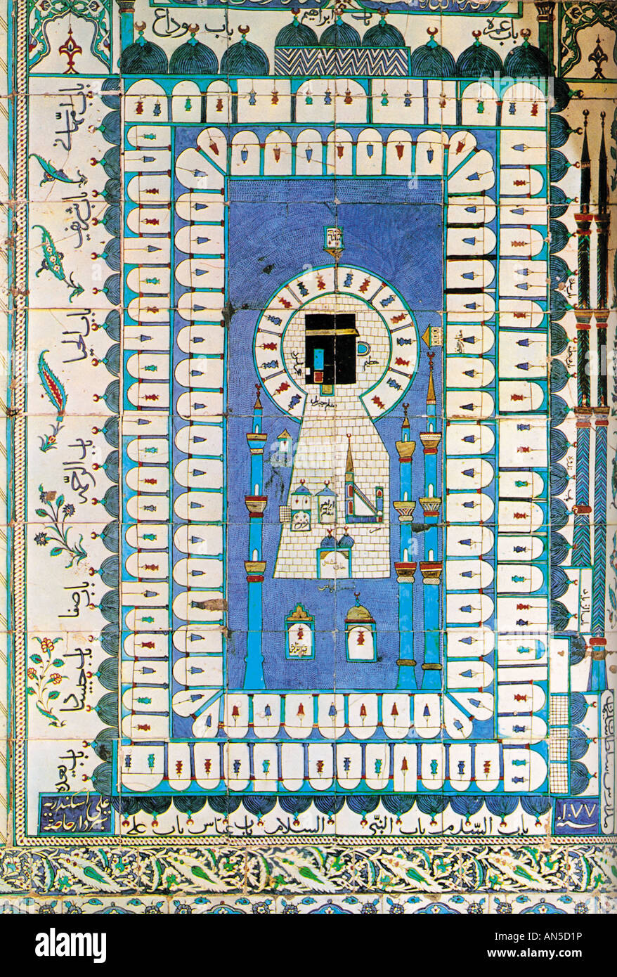 Kaaba figure on a tile , Turkish Islamic Art Museum , Istanbul Stock ...