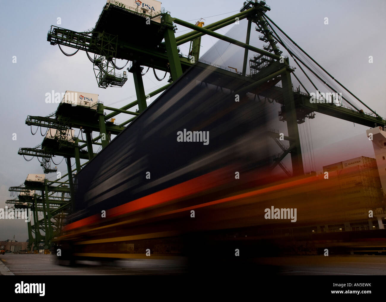 Blurred movement shipping container truck hi-res stock photography and ...