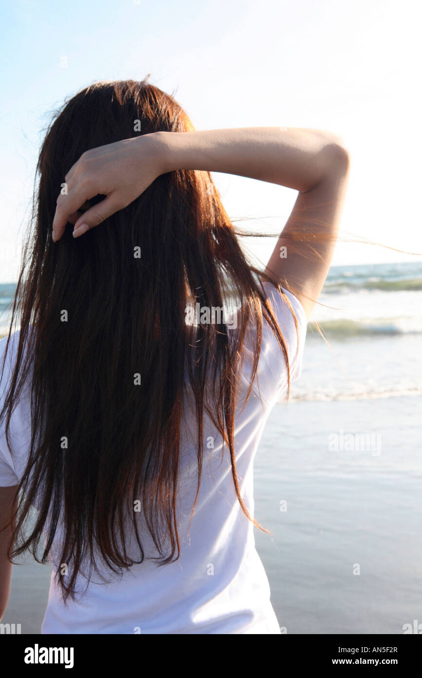 Back figure of Japanese woman Stock Photo - Alamy