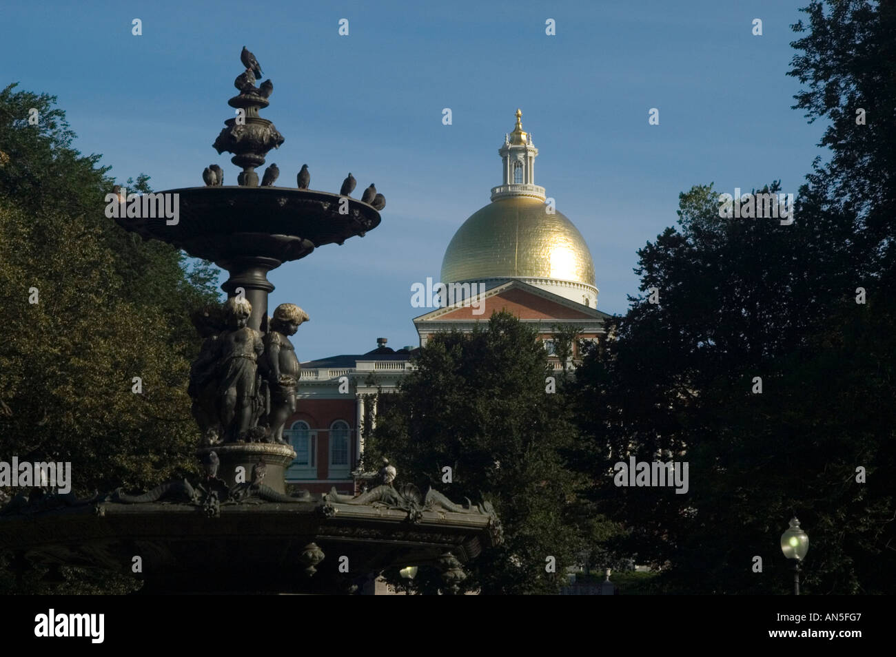 Boston common and the Massachusetts State House Boston Massachusetts ...