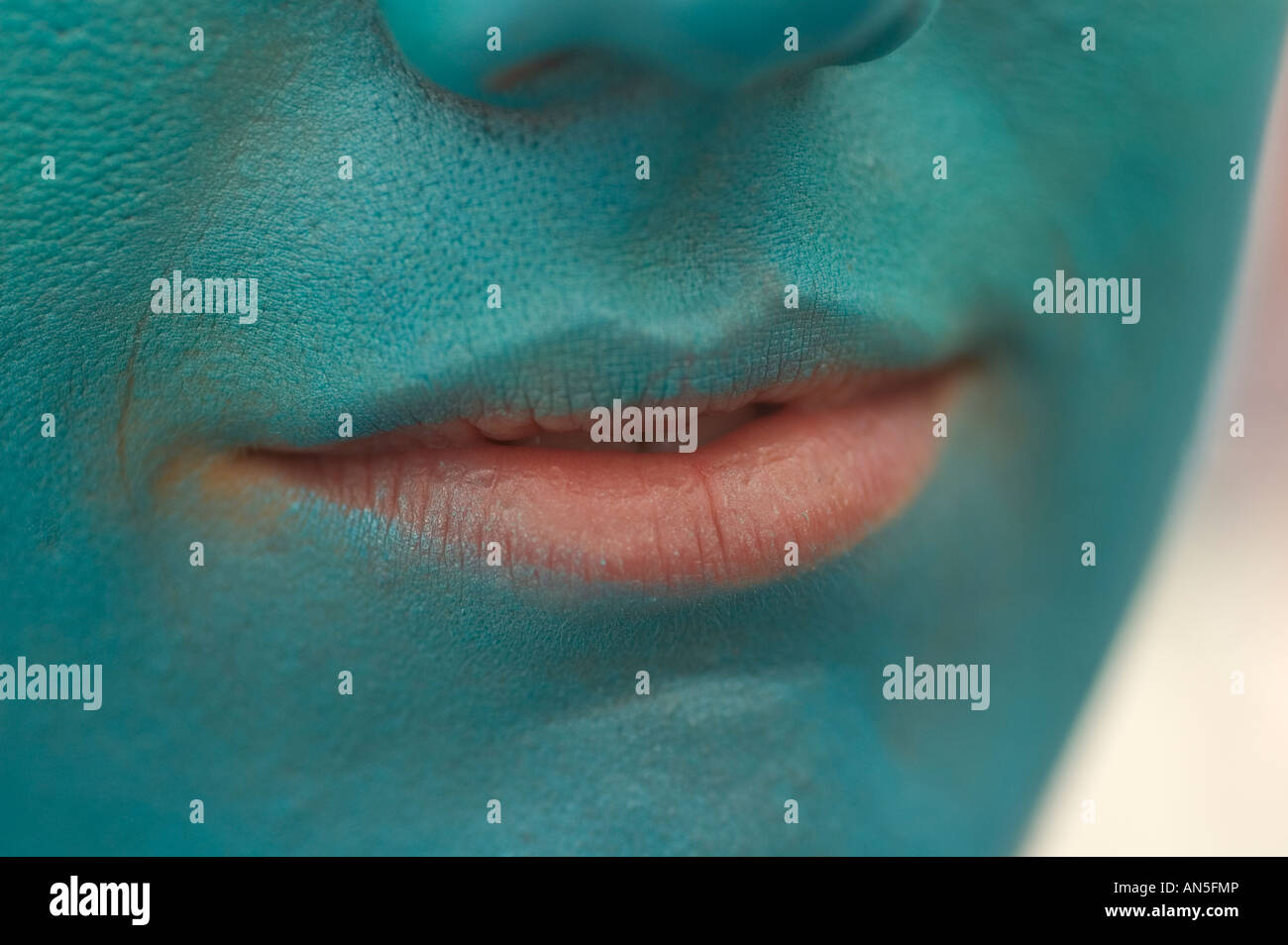 girl with green face Stock Photo - Alamy