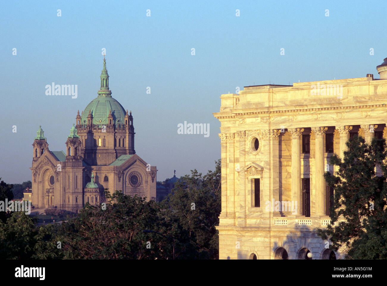 ST.PAUL CATHEDRAL AND PORTION OF MINNESOTA STATE CAPITOL BUILDING, ST ...