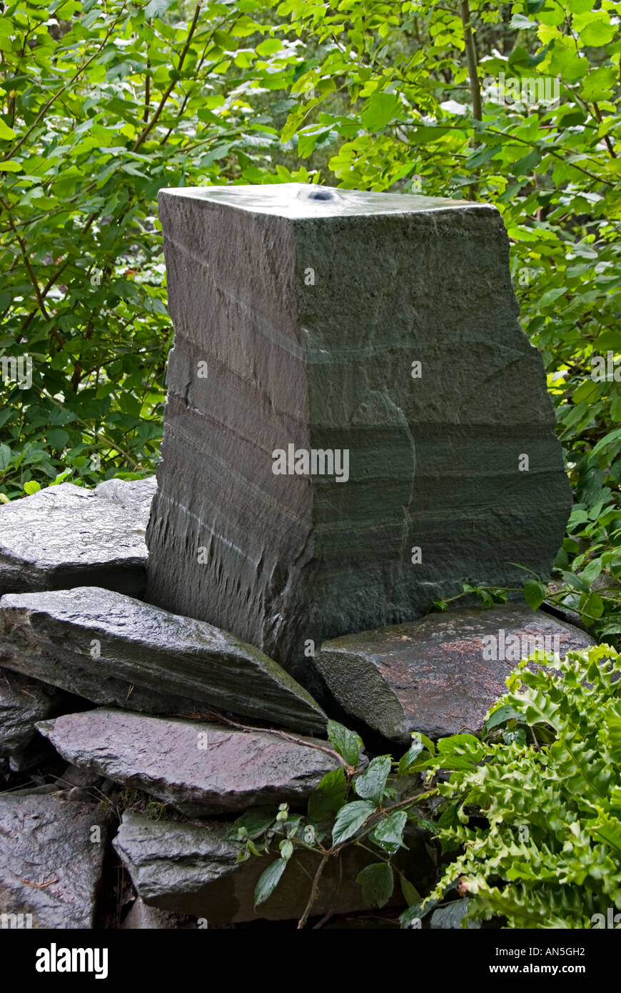 Stone water feature Stock Photo - Alamy